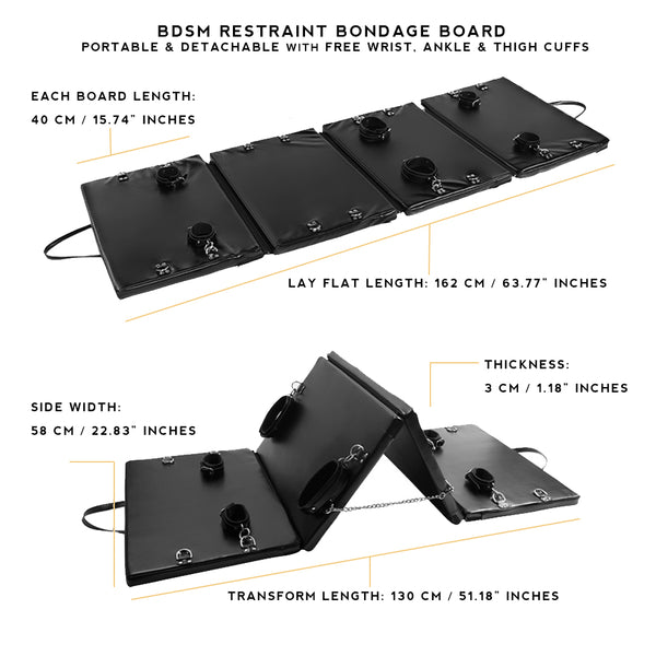 Multi Position Portable & Detachable BDSM Restraint Board with FREE Wr ...